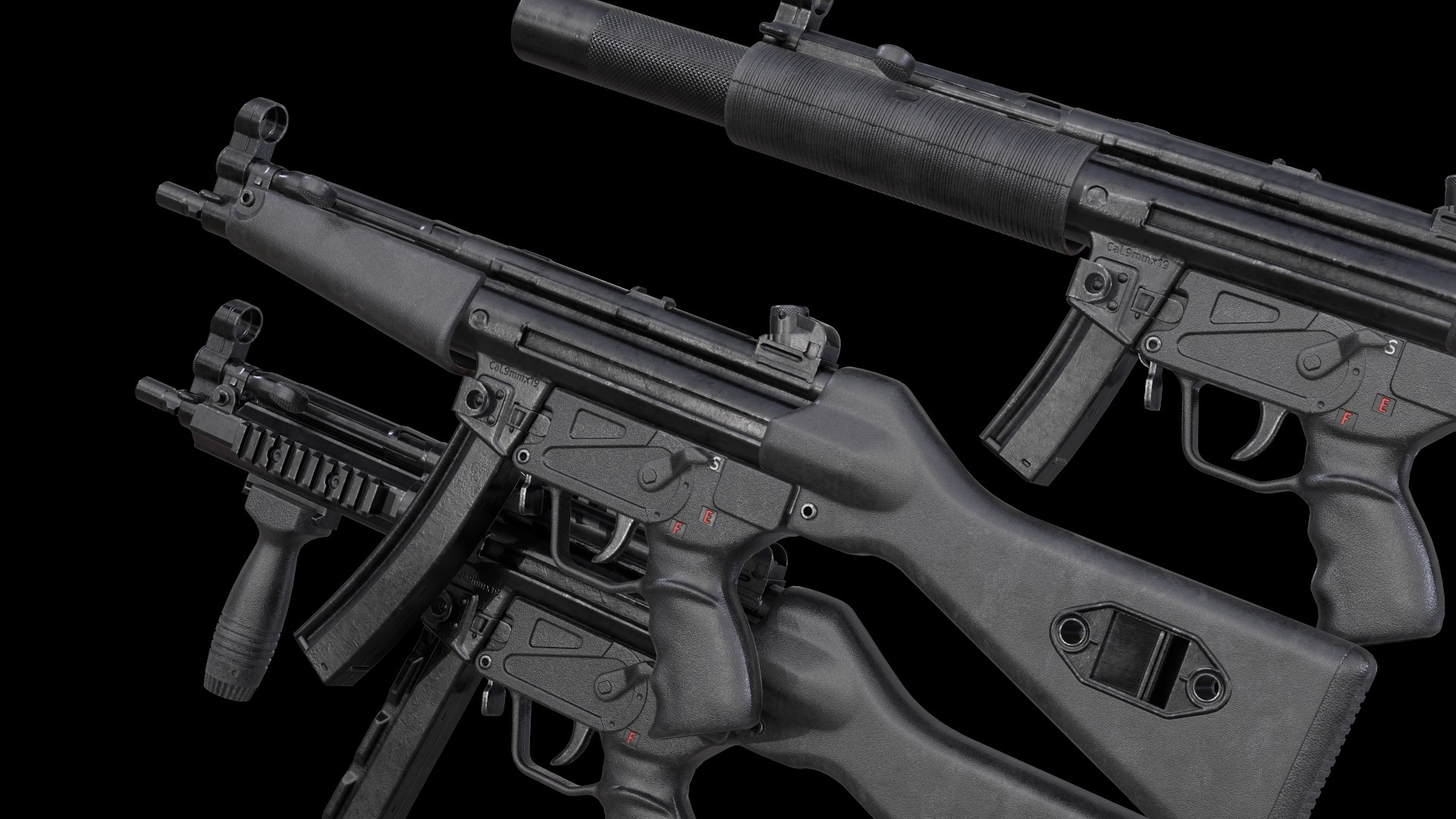 MP5A2 MP5SD2 With Upgrades Game Ready 3D Model - TurboSquid 2339924