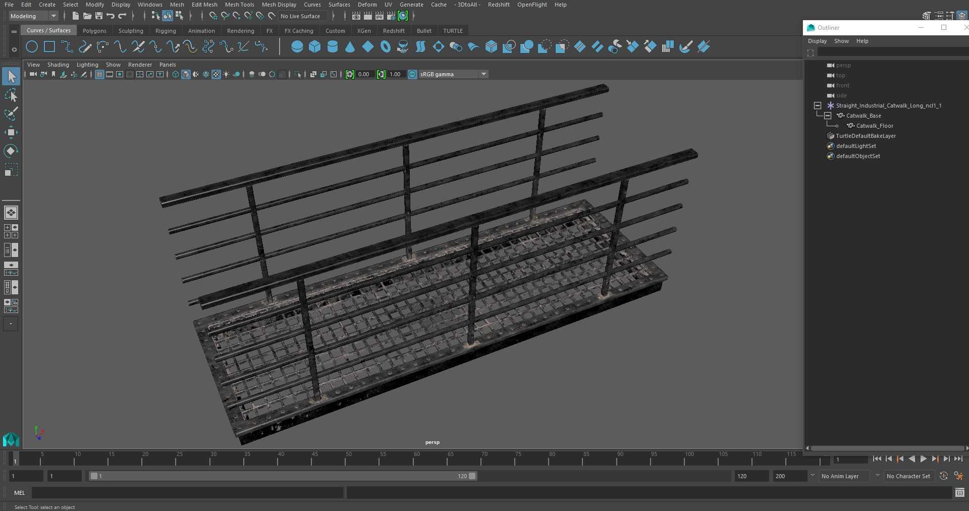 3D Straight Industrial Catwalk Long - TurboSquid 2167807