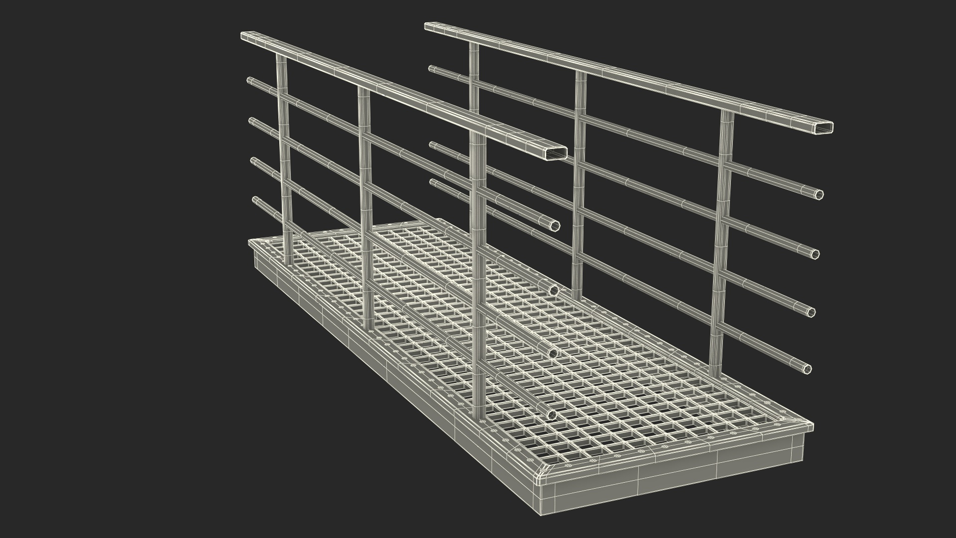 3D Straight Industrial Catwalk Long - TurboSquid 2167807