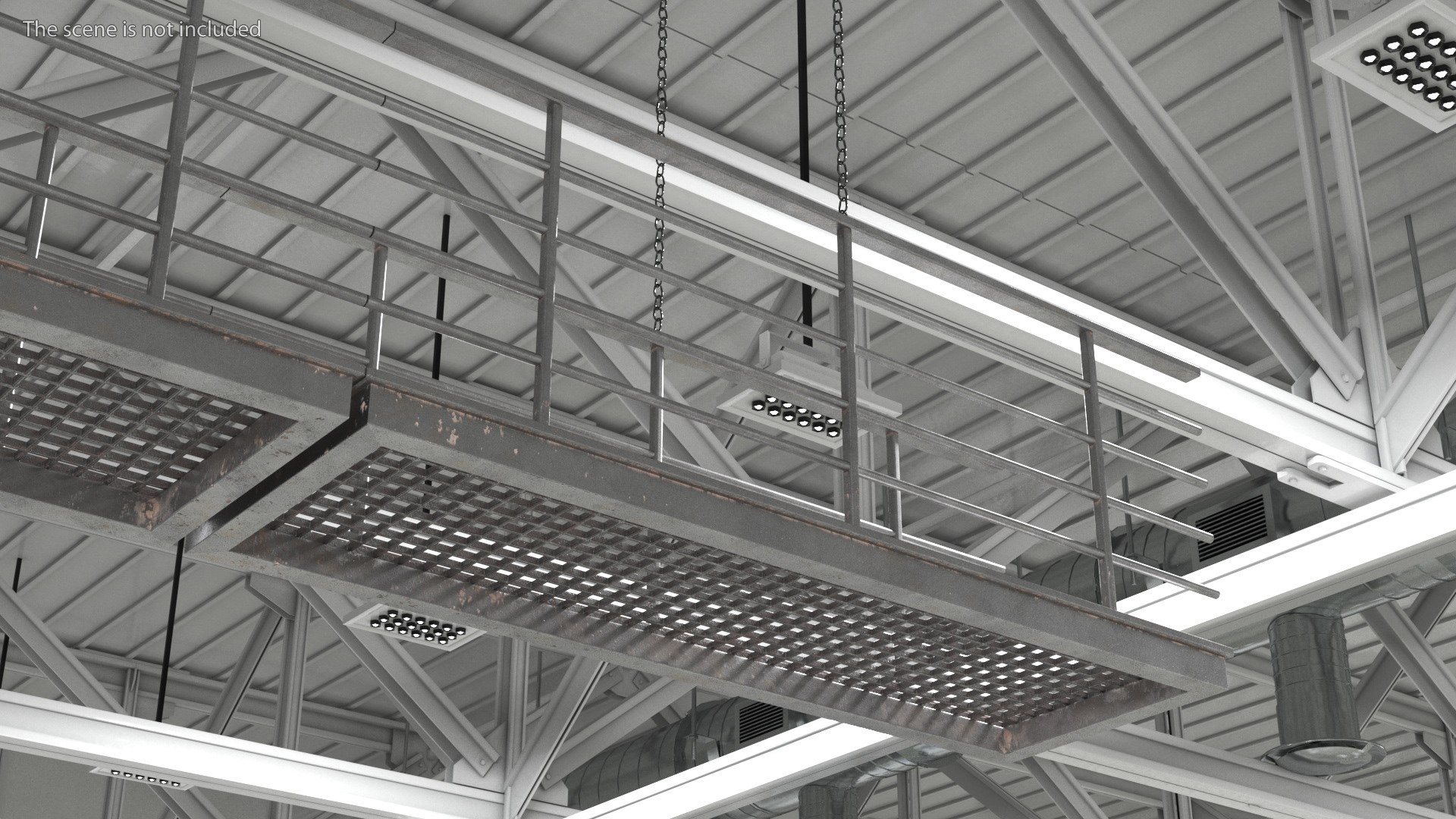 3D Straight Industrial Catwalk Long - TurboSquid 2167807