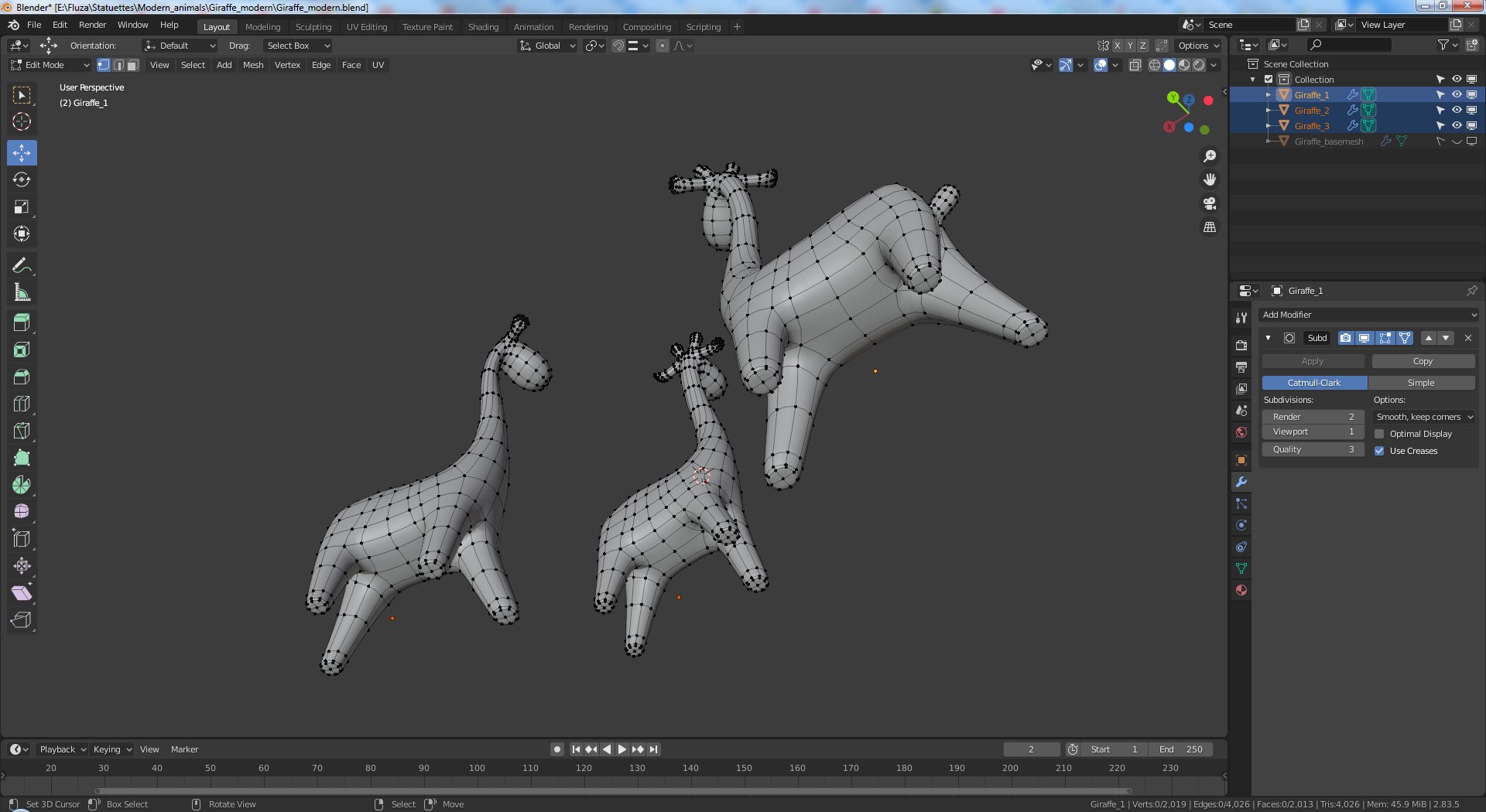 Modern giraffe figurine 3D model - TurboSquid 1651331