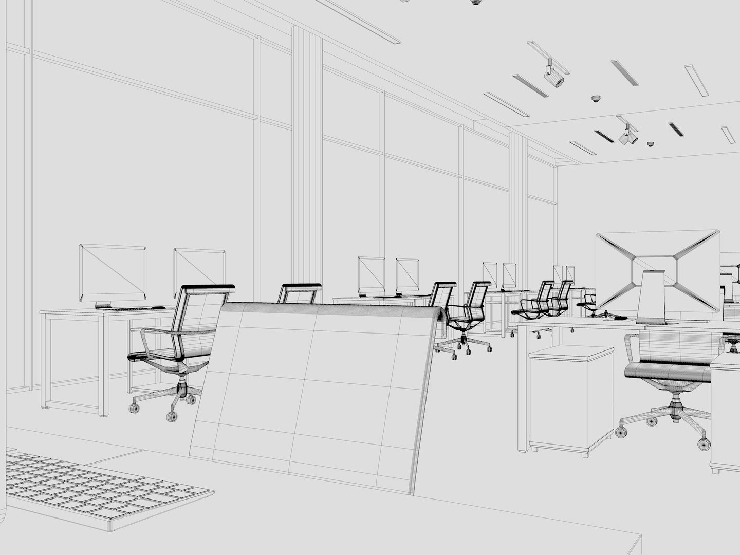 3D Modern Office Interior - TurboSquid 2206736
