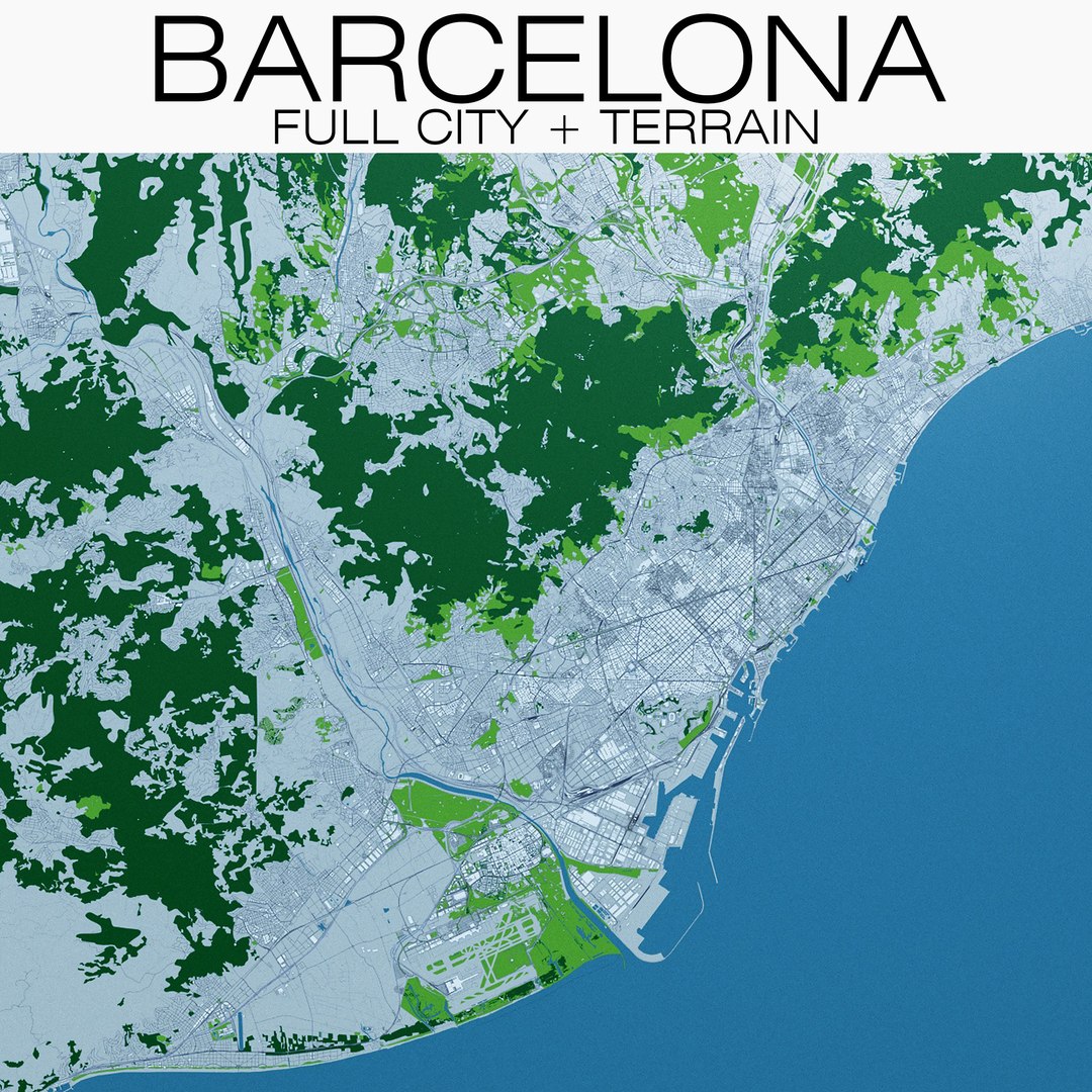3D barcelona city terrain buildings - TurboSquid 1399992