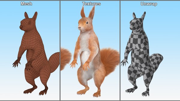 modelo 3d Ardilla roja en pose de pie - TurboSquid 2269672