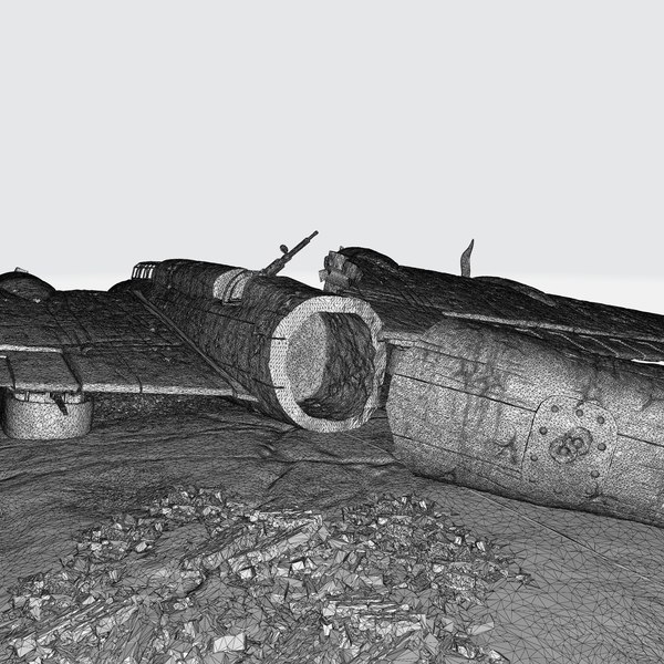 3D model Soviet plane Pe-8 Broken - TurboSquid 1952272