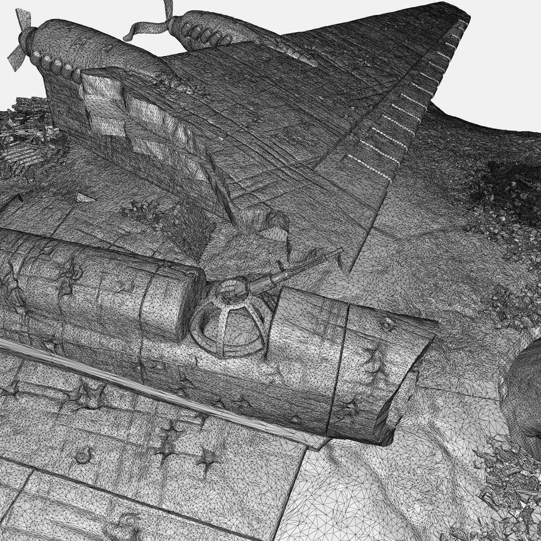 3D Model Soviet Plane Pe-8 Broken - TurboSquid 1952272