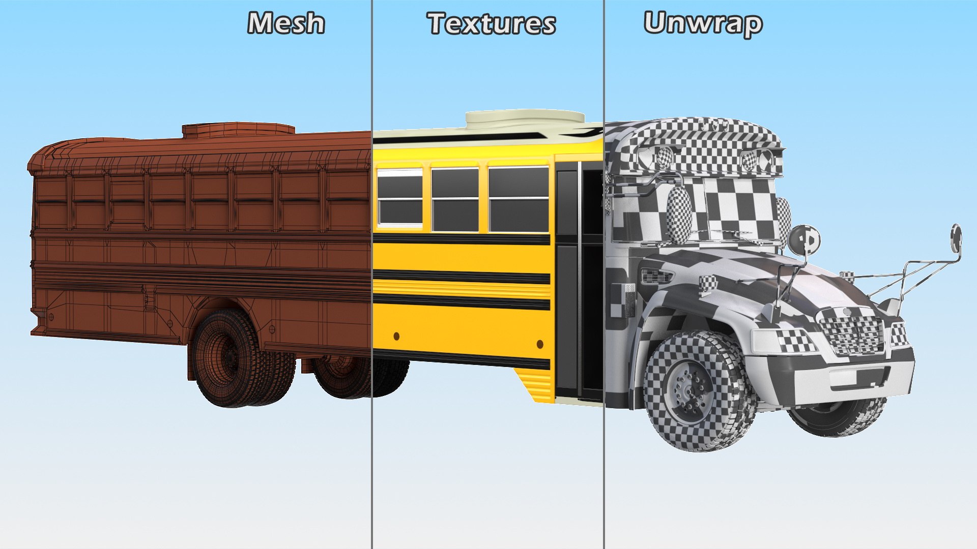 3D Blue Bird Vision School Bus Exterior Only - TurboSquid 1769450