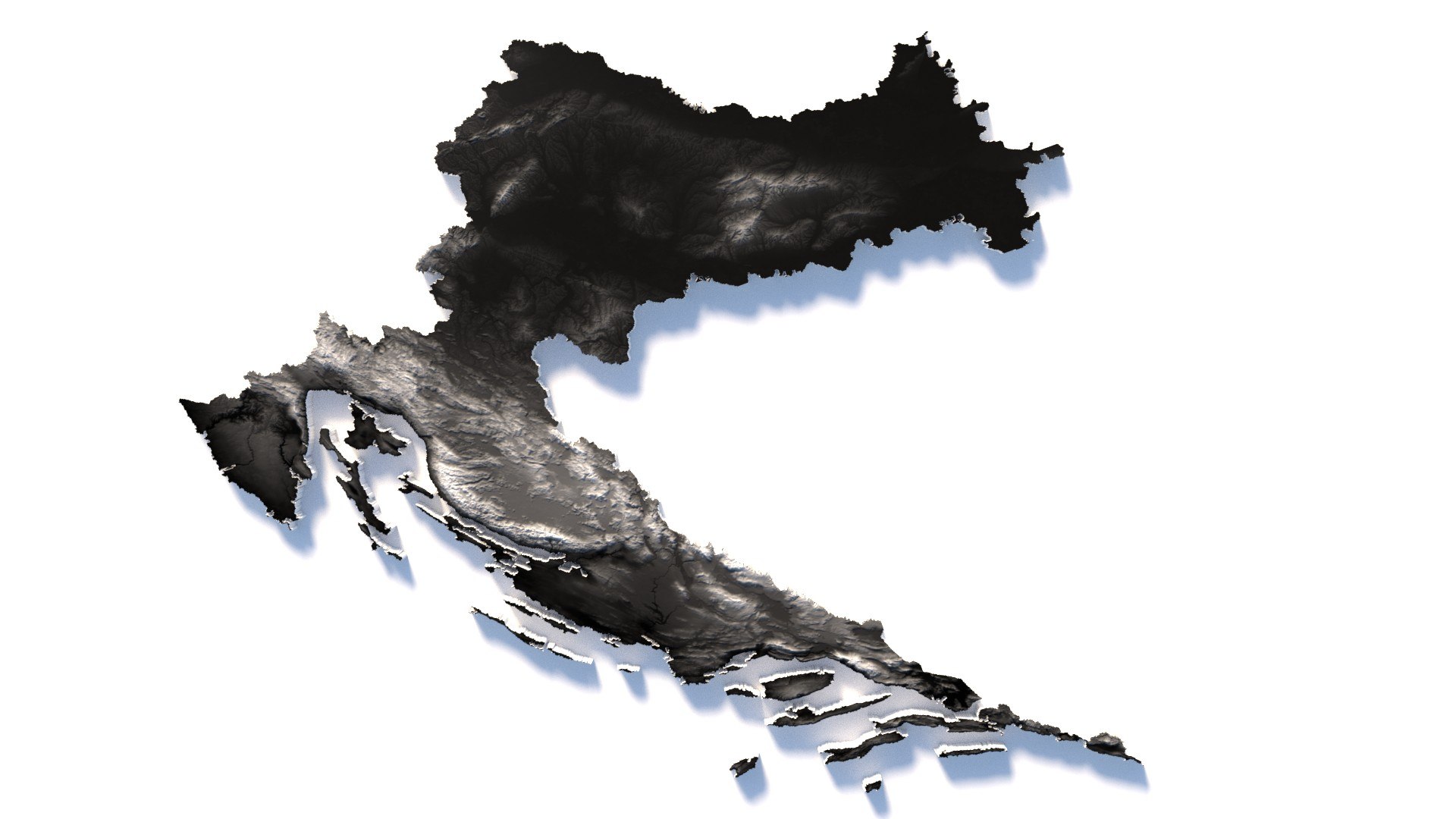 3D Croatia Hrvatska Terrain Map - TurboSquid 2336005