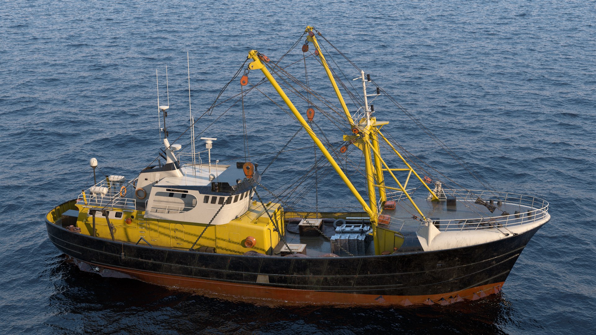 3D fishing boat trawler trawls model - TurboSquid 1606884