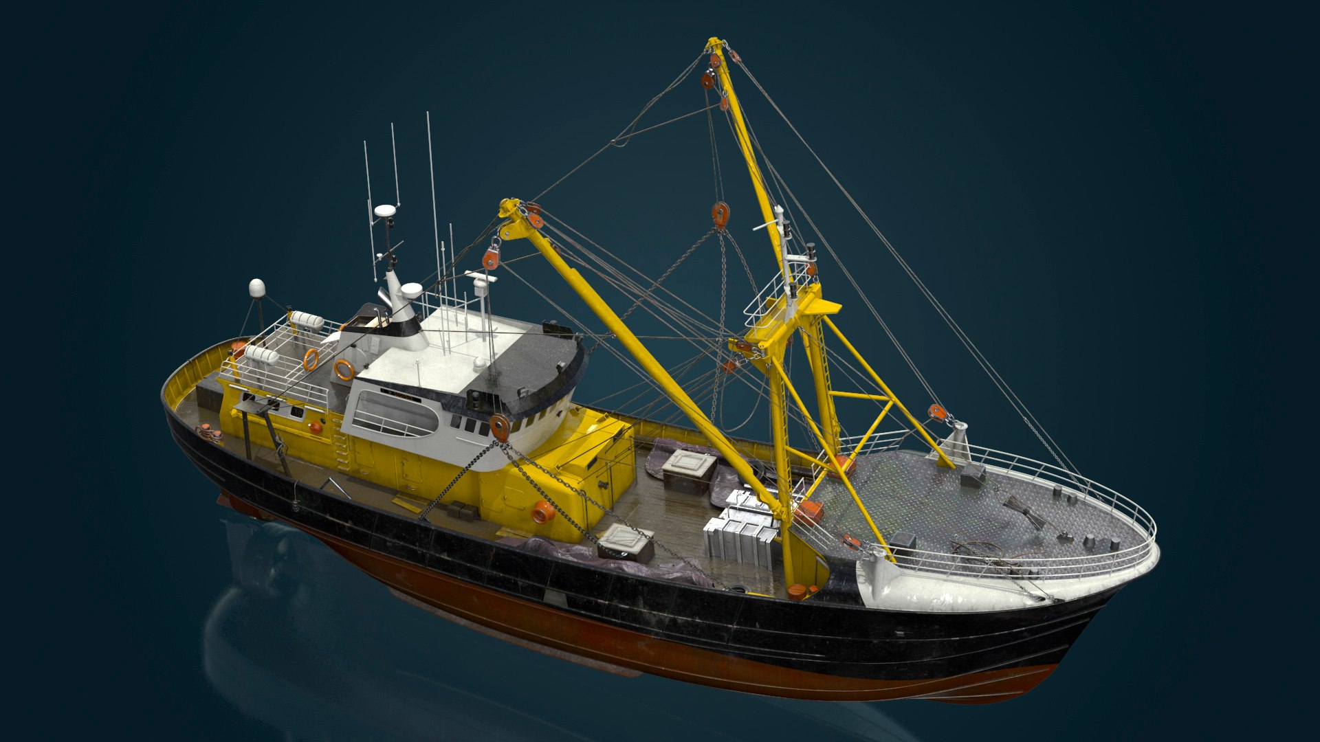 3D fishing boat trawler trawls model - TurboSquid 1606884