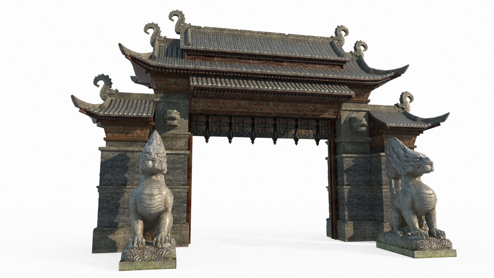 Gate Of Ancient Asian Architecture 3D Model - TurboSquid 2034202