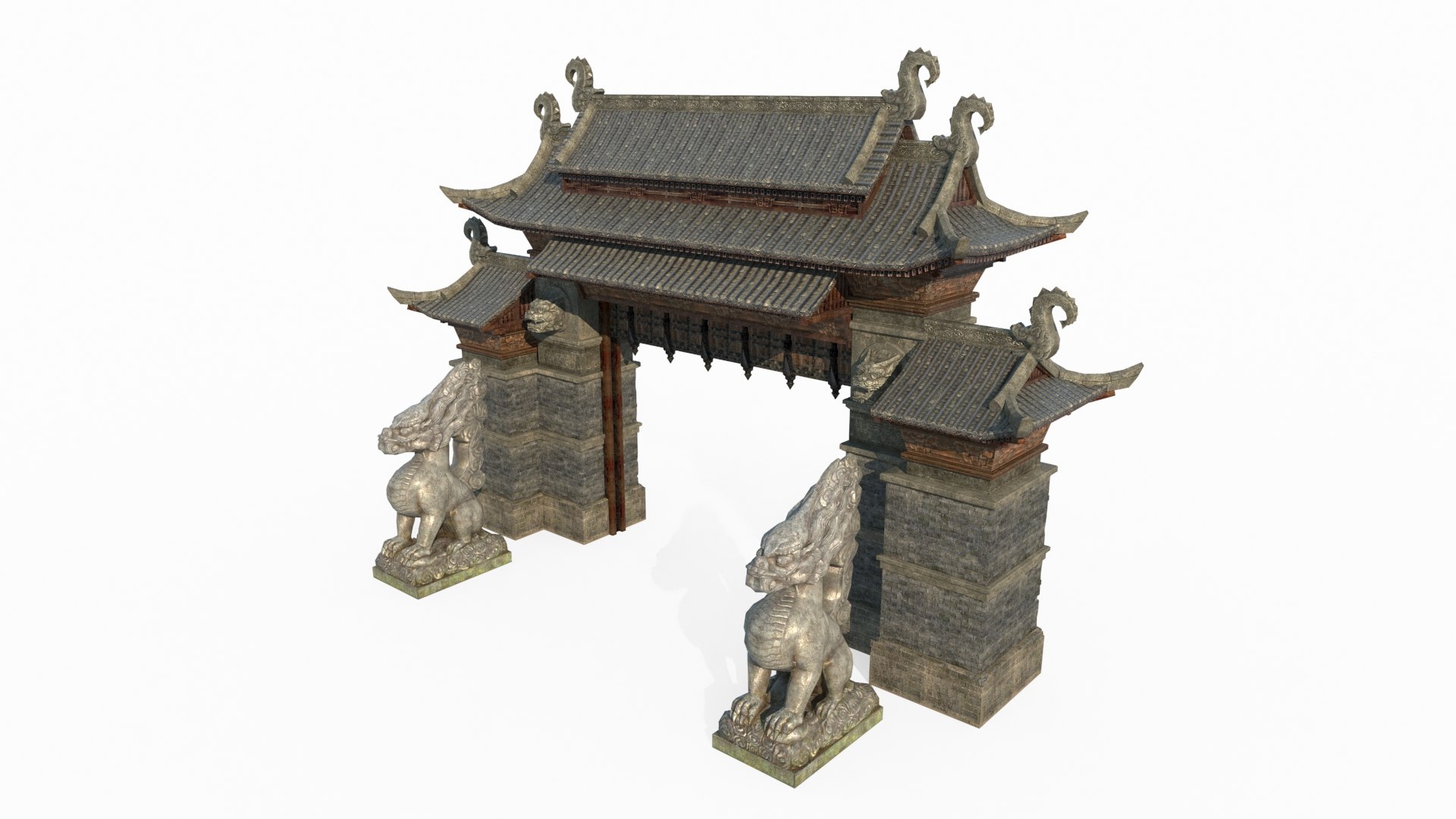 Gate Of Ancient Asian Architecture 3D Model - TurboSquid 2034202