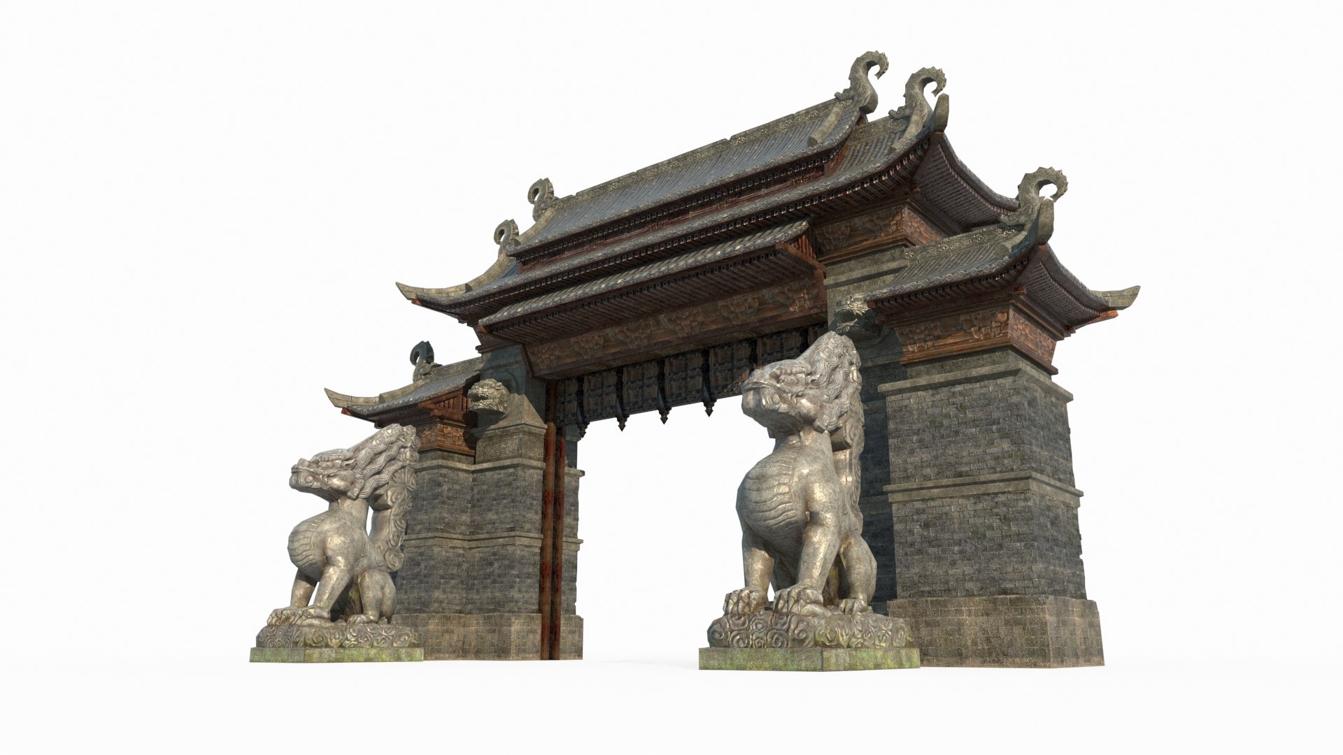 Gate Of Ancient Asian Architecture 3D Model - TurboSquid 2034202