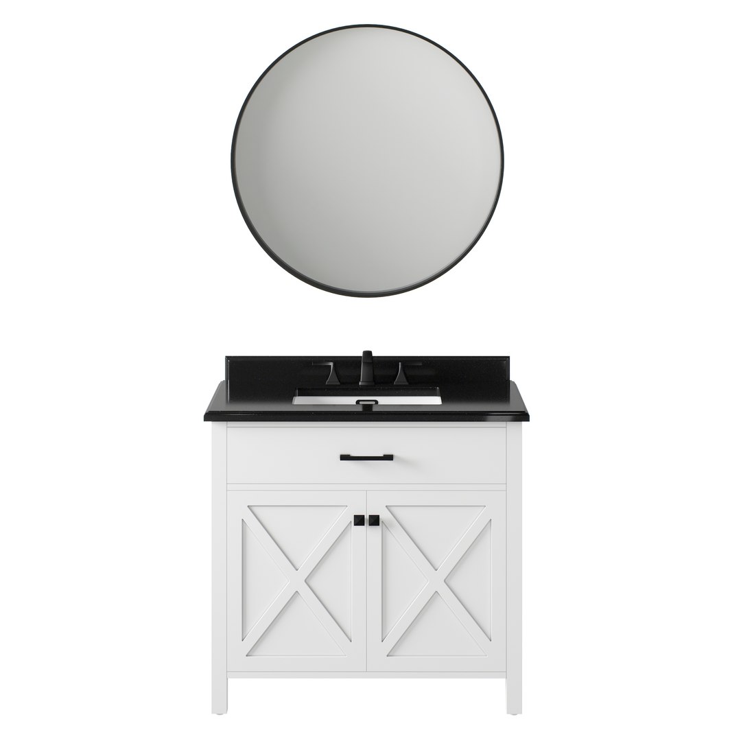 3D OVE Ainsley 36 White Vanity - TurboSquid 1889085