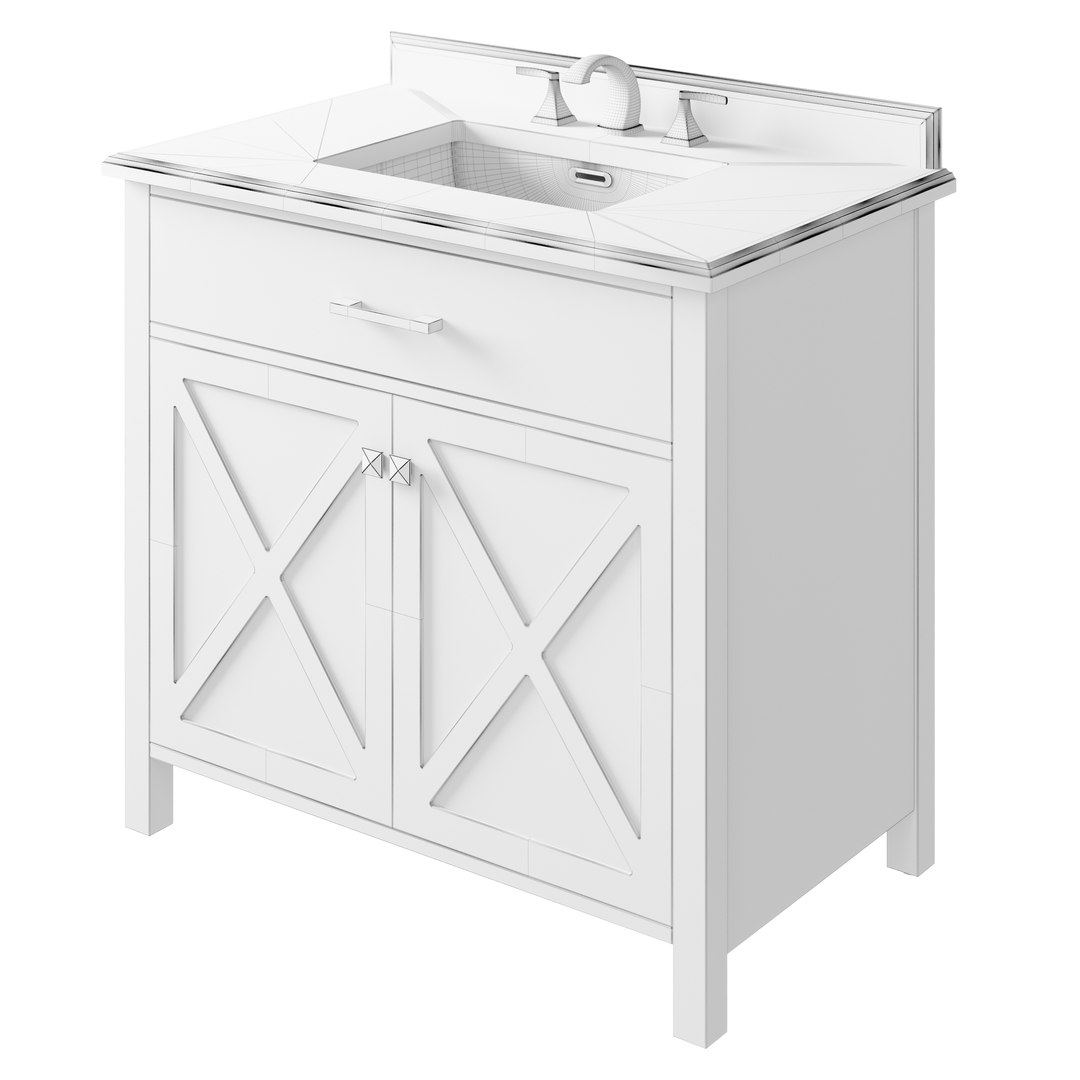 3D OVE Ainsley 36 White Vanity - TurboSquid 1889085