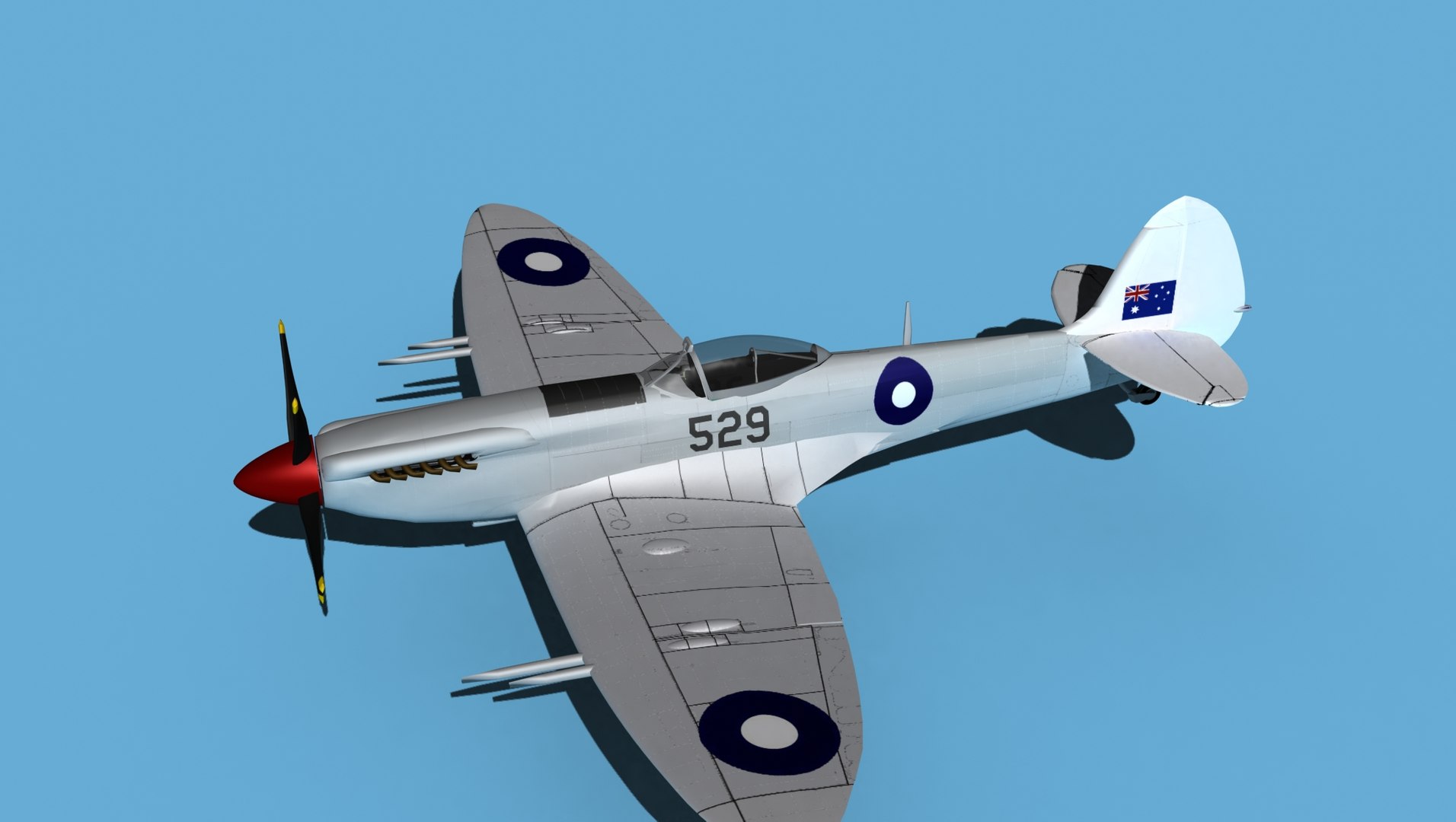 3D Supermarine Spitfire Mk XXII V07 Australia Model - TurboSquid 1925740