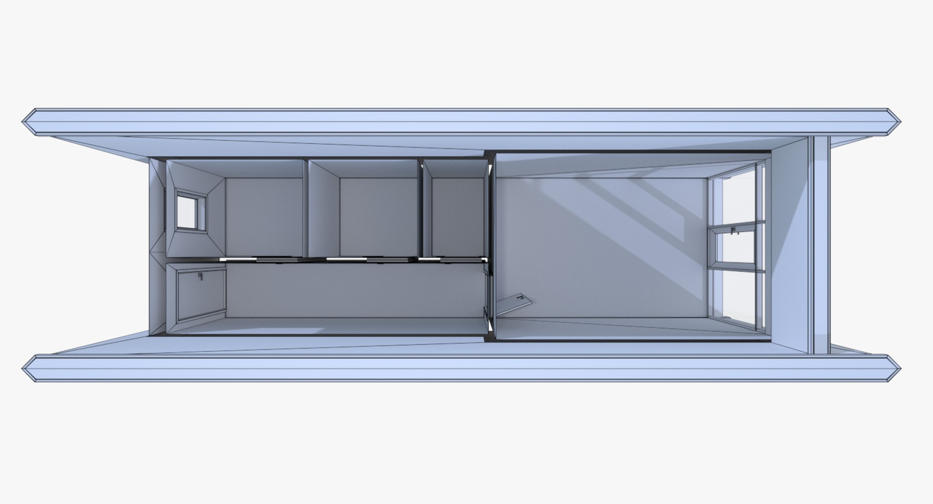 Strip Mall Store Unit 3d Model