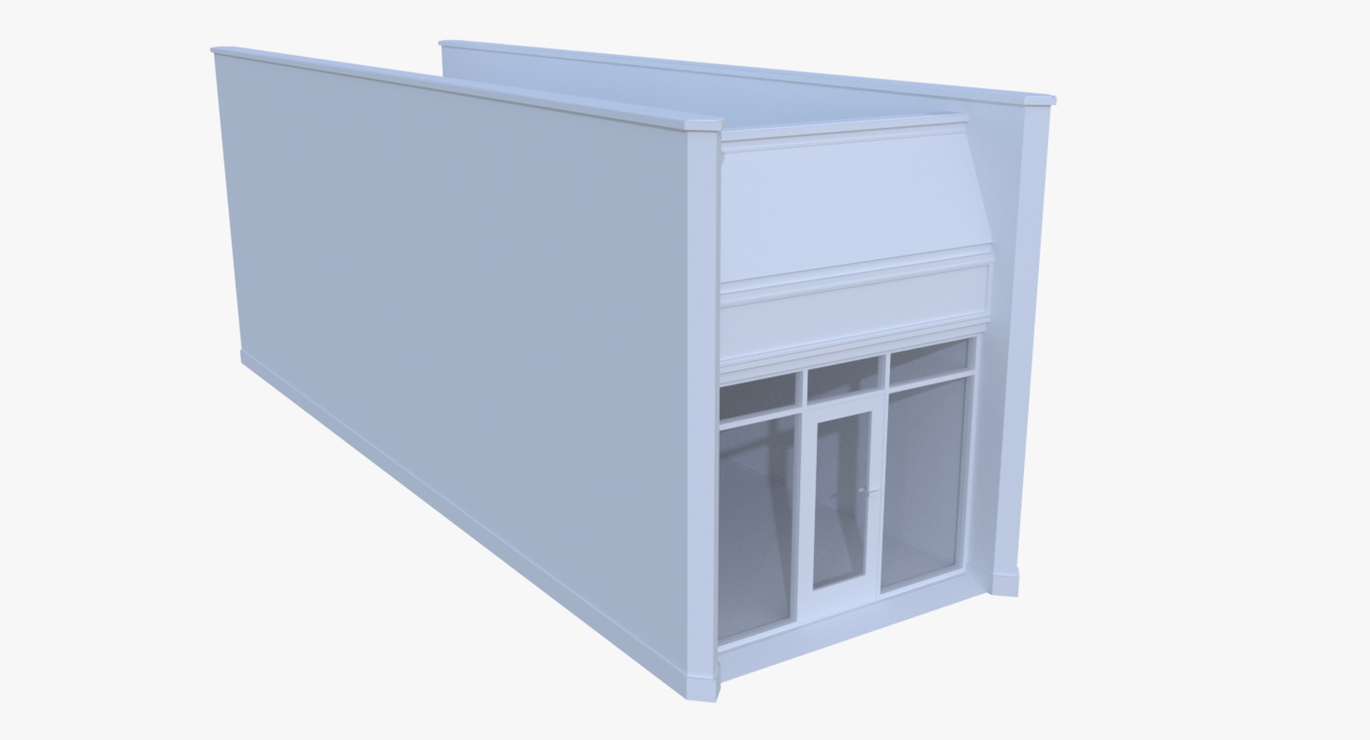 Strip Mall Store Unit 3d Model