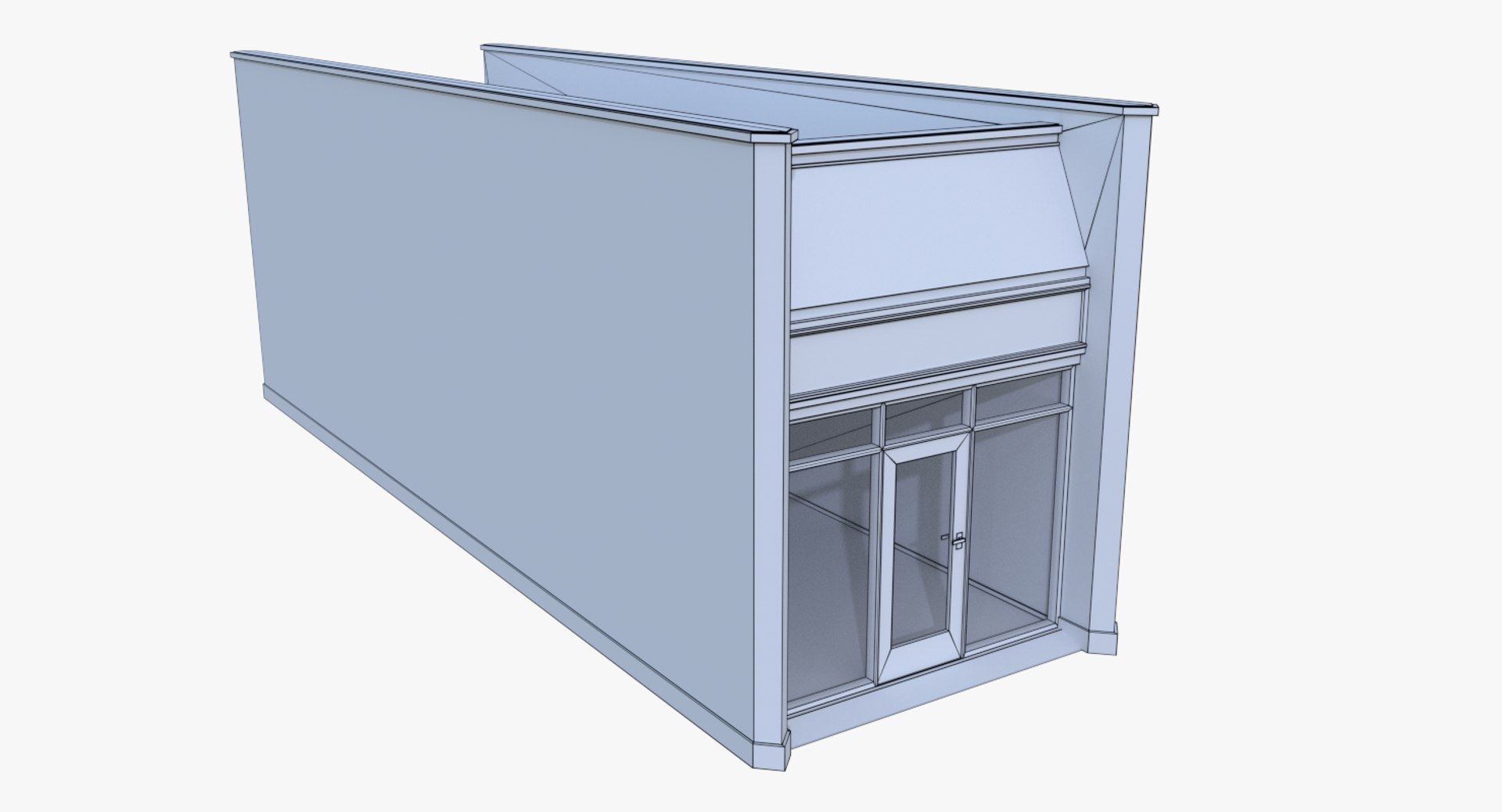Strip Mall Store Unit 3d Model