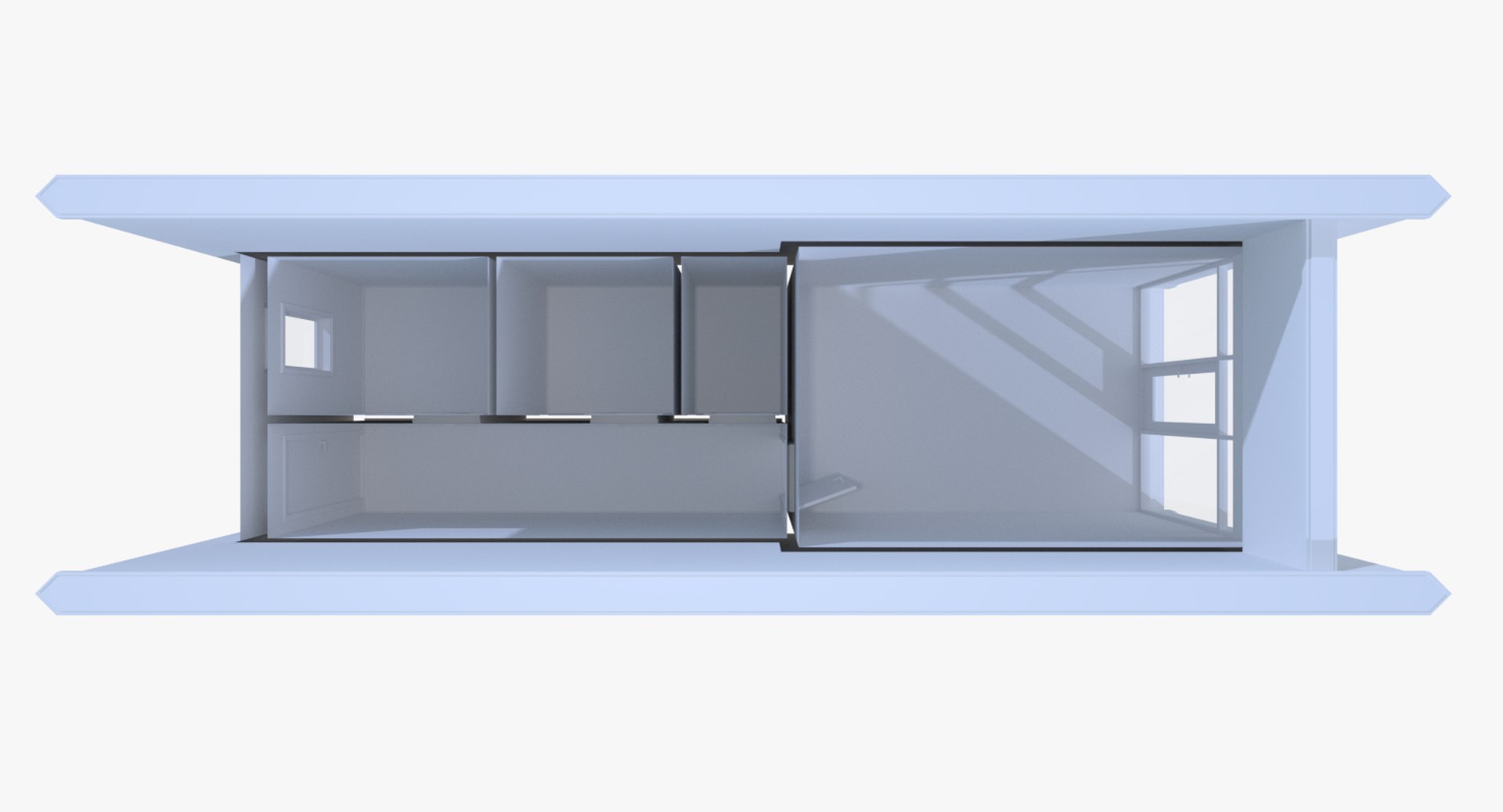 Strip Mall Store Unit 3d Model