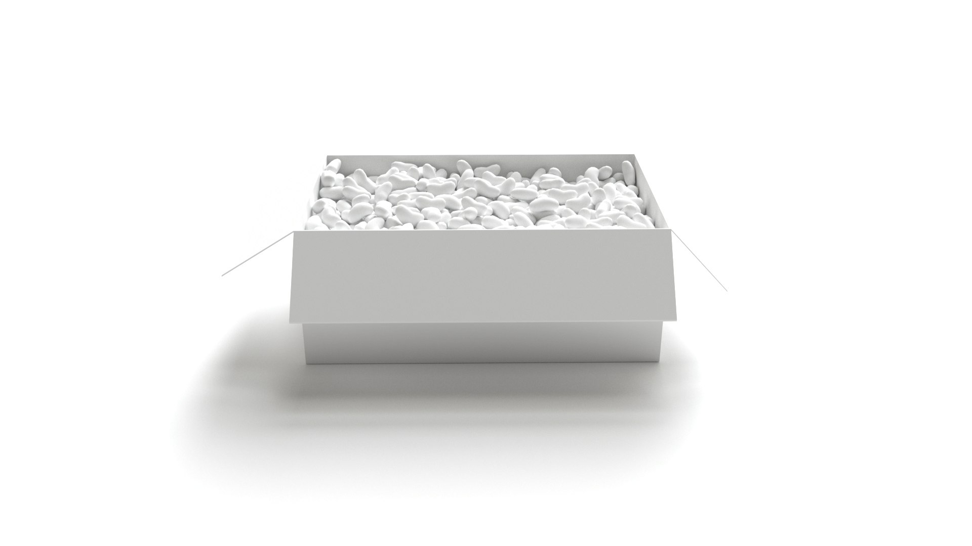 3D Cardboard Box Full Of Styrofoam Pieces - 3D Asset Model - TurboSquid ...