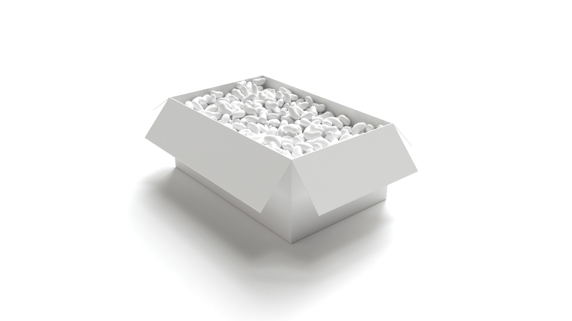 3D Cardboard Box Full Of Styrofoam Pieces - 3D Asset Model - TurboSquid ...