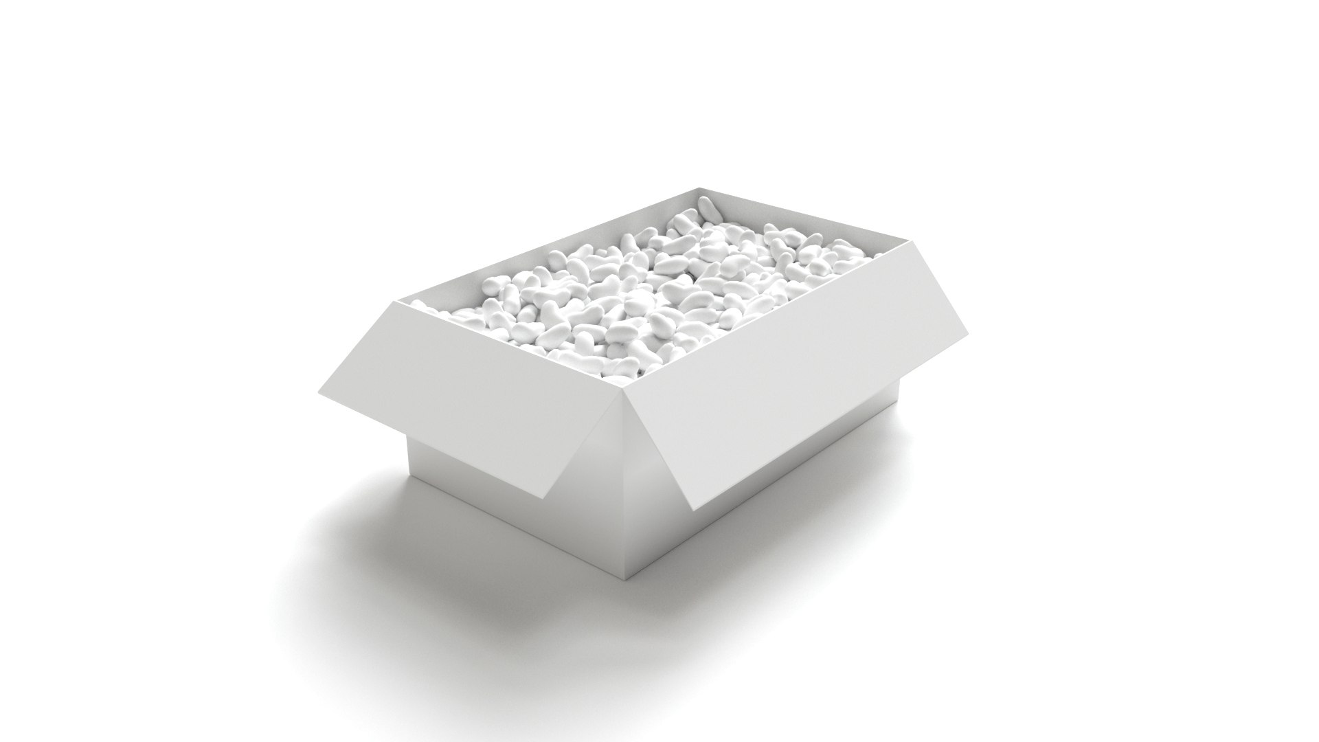3D Cardboard Box Full Of Styrofoam Pieces - 3D Asset Model - TurboSquid ...