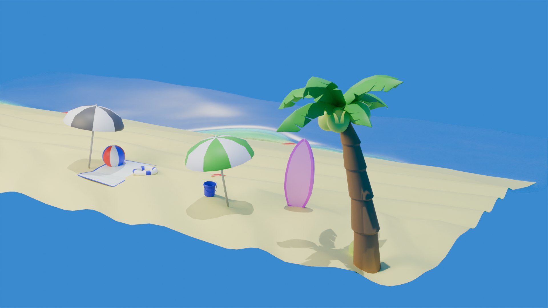 Beach Model - TurboSquid 2268273