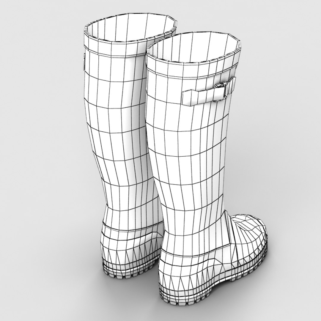 Camouflaged Rubber Boots 3d Model