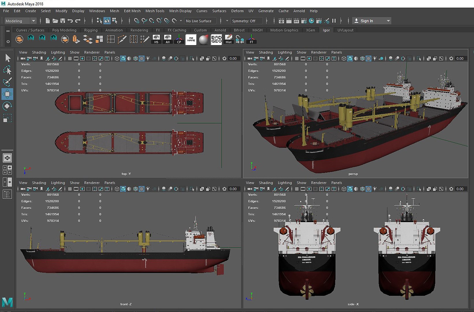 3D vessel general cargo ship model - TurboSquid 1517144