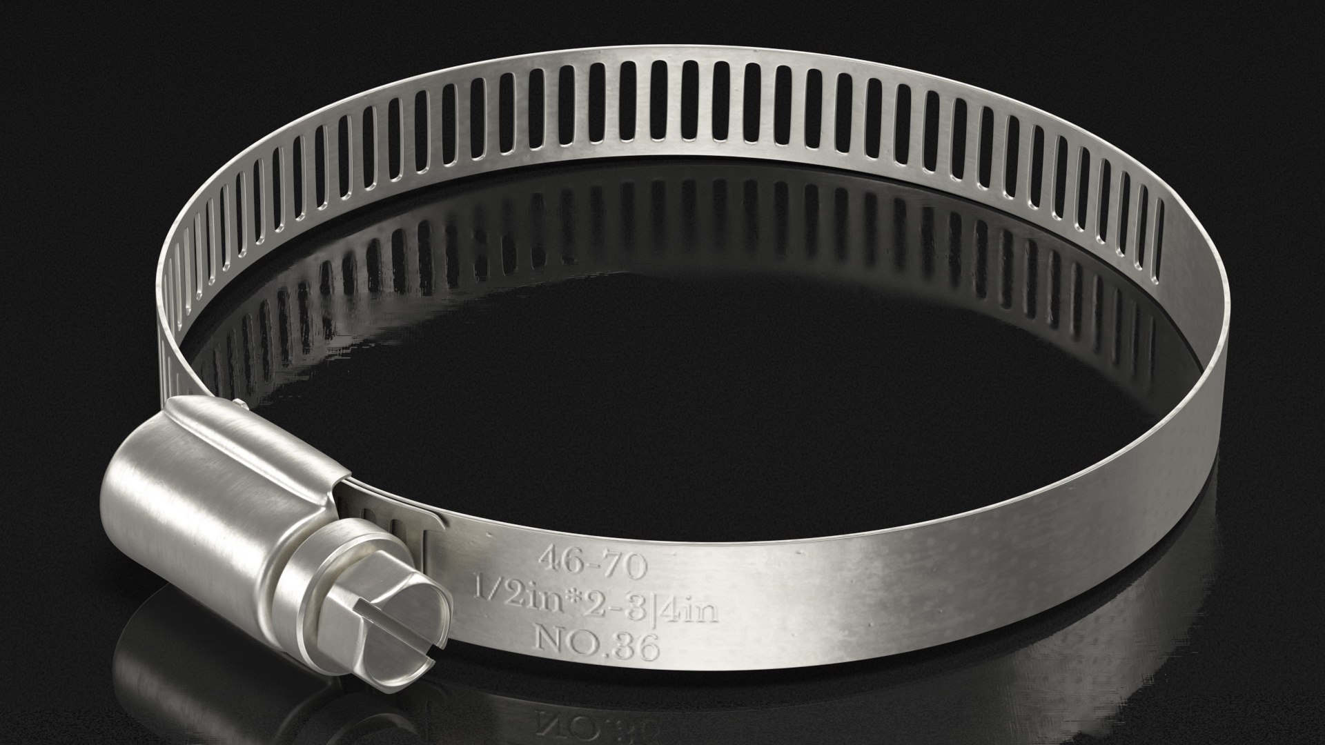 Hose Clamp with Thumb Screw 46 70mm 3D model - TurboSquid 1810257