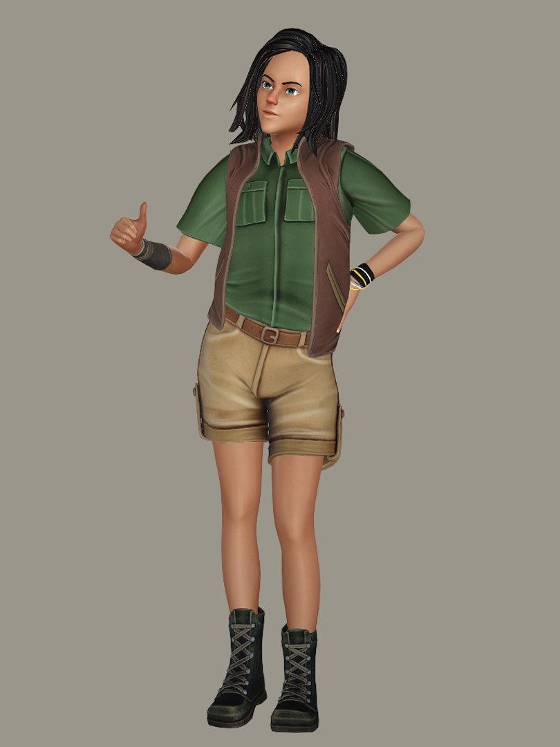 3D Cartoon Rigged Girl Mason Character 3D Model Model - TurboSquid 2292801