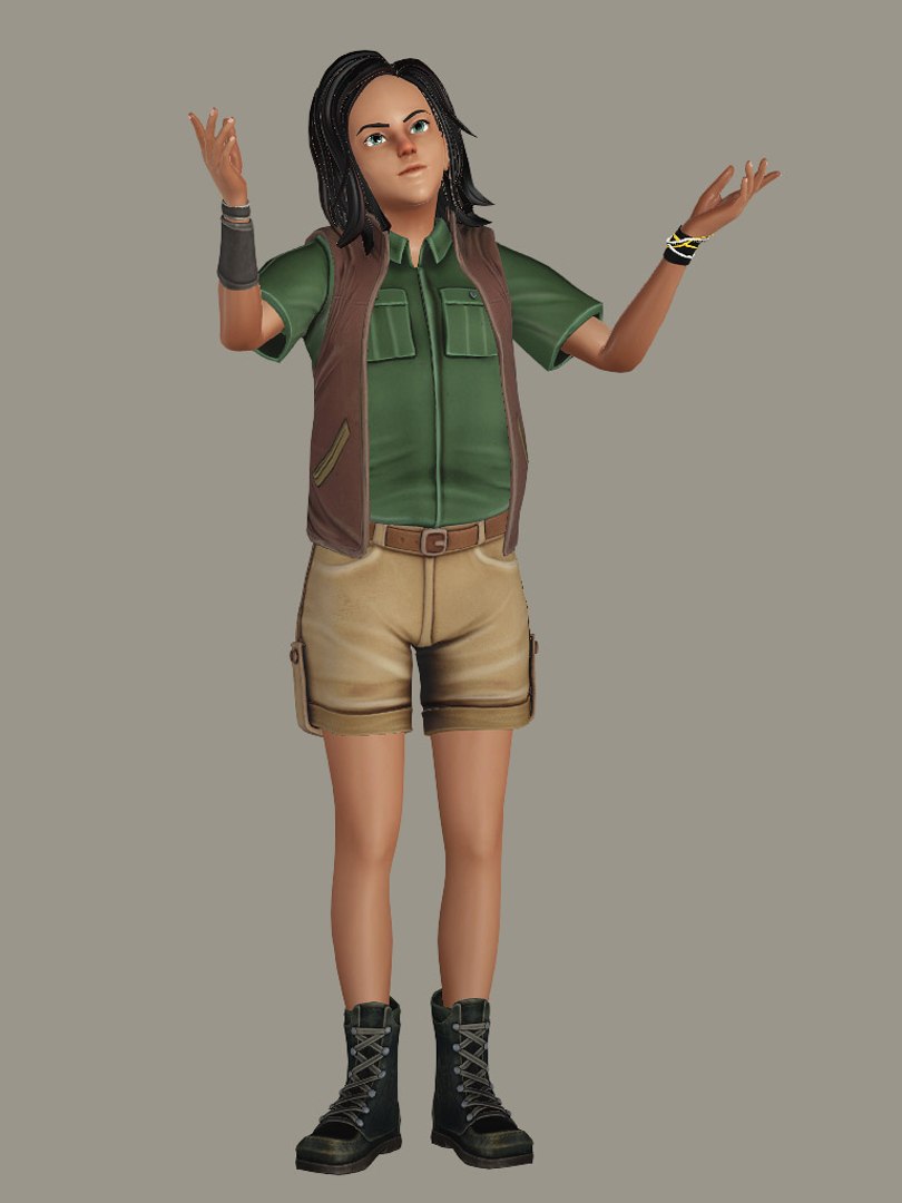 3D Cartoon Rigged Girl Mason Character 3D Model Model - TurboSquid 2292801
