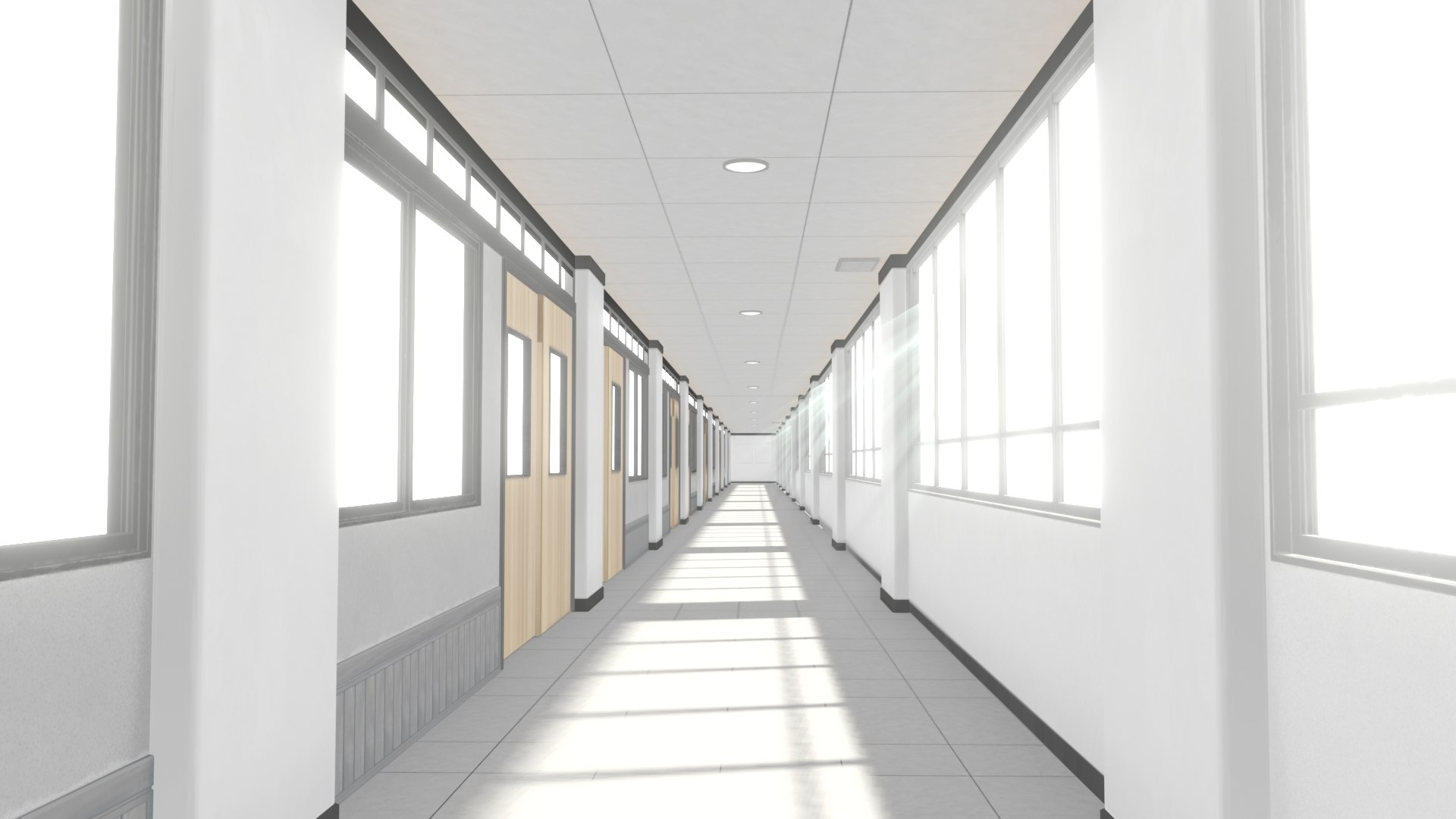 3D Anime Corridor - TurboSquid 1960647