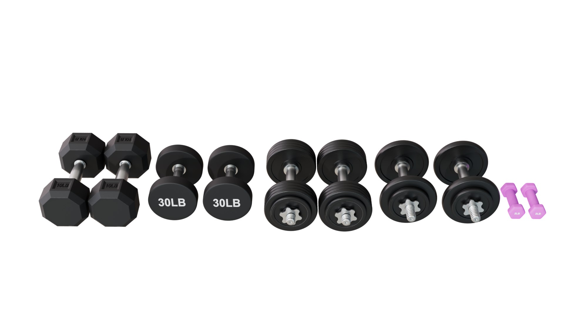 Dumbbells Collection 3D Model - TurboSquid 2379822