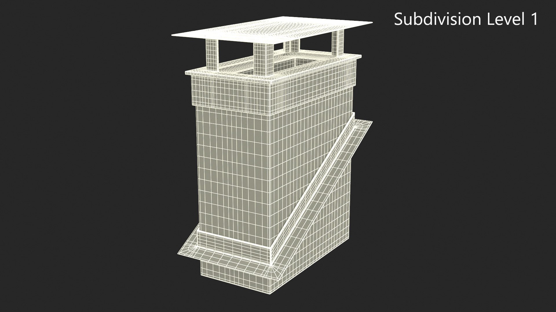 3D Model Brick Chimney Rectangular Corner Base - TurboSquid 2051113