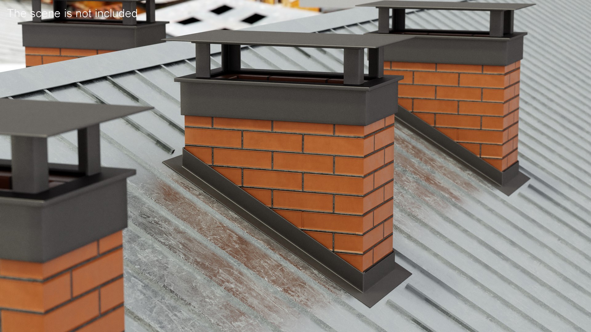 3D Model Brick Chimney Rectangular Corner Base - TurboSquid 2051113