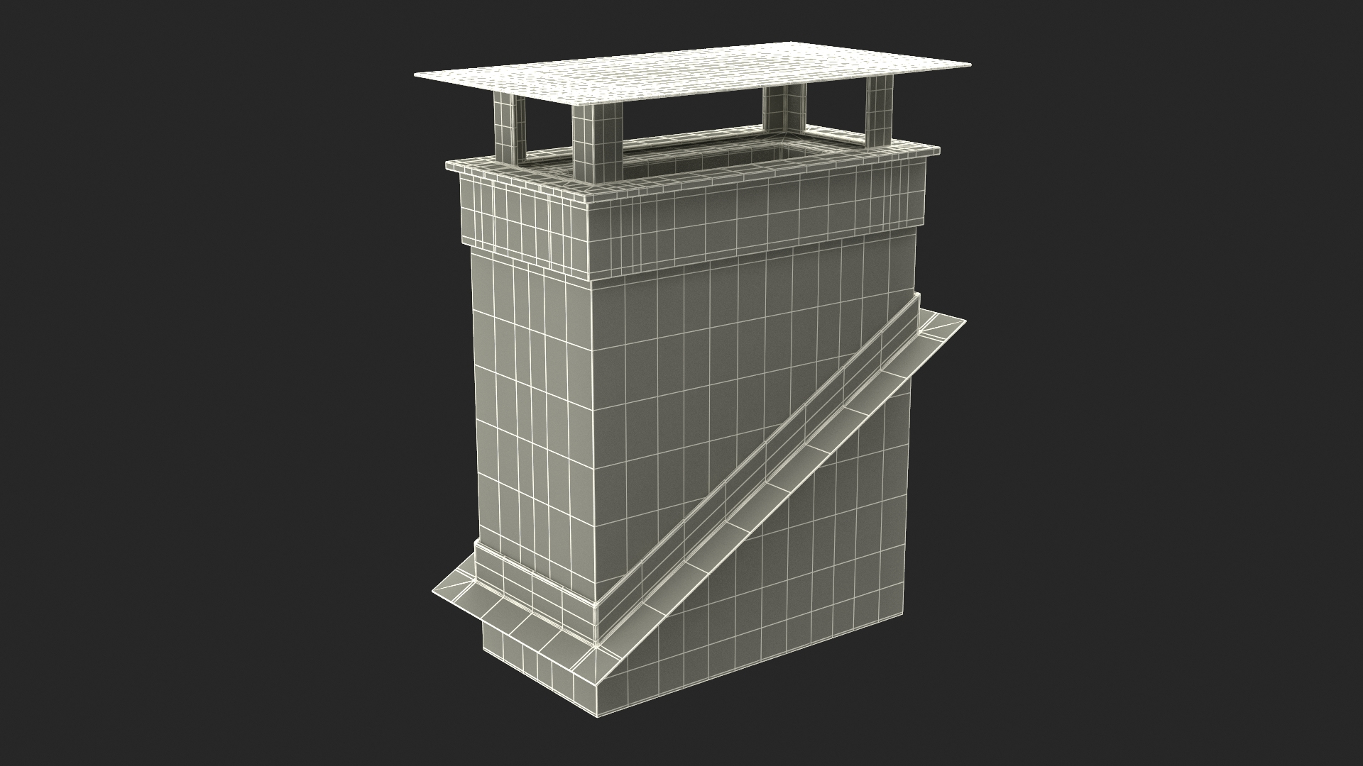 3D Model Brick Chimney Rectangular Corner Base - TurboSquid 2051113