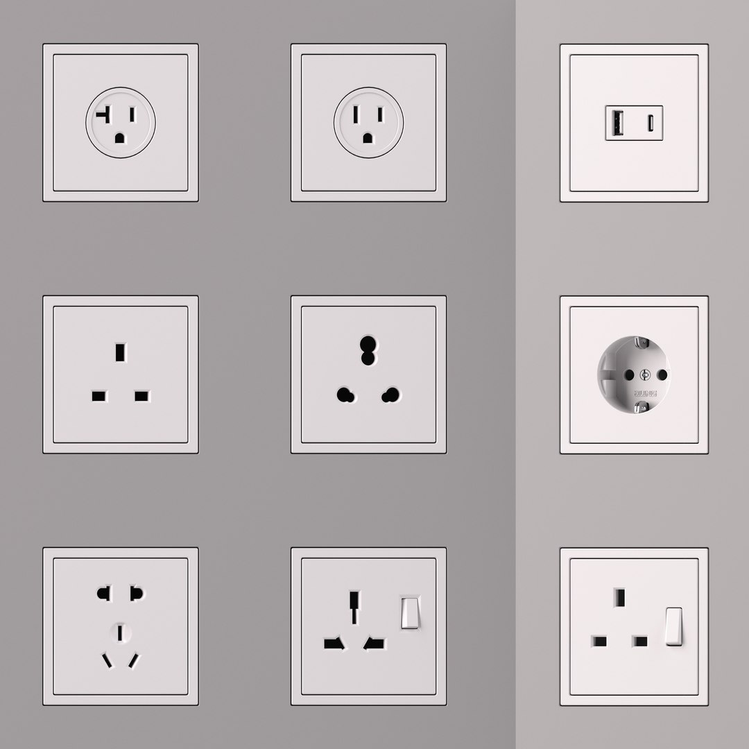 3D JUNG LS ZERO Switches And Sockets Kit 80 Items - TurboSquid 1986722