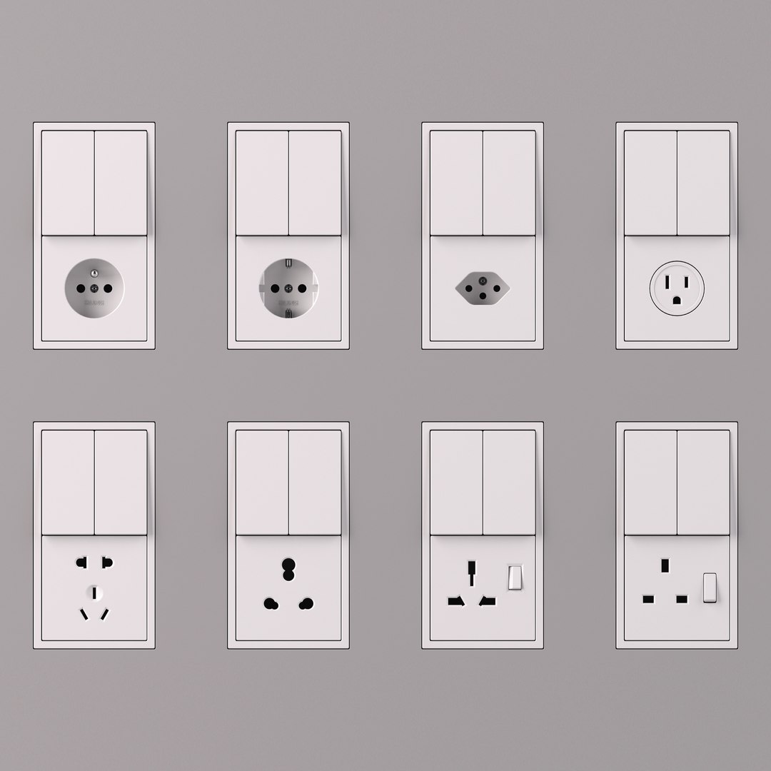 3D JUNG LS ZERO Switches And Sockets Kit 80 Items - TurboSquid 1986722
