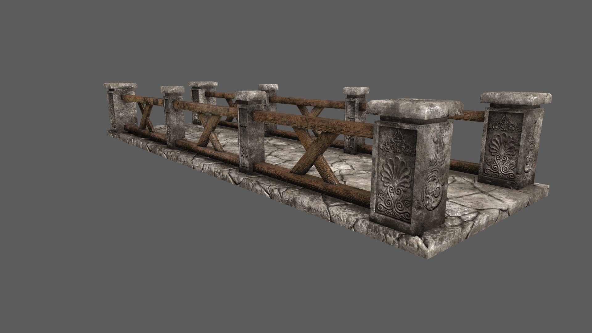 3D Bridge Stone Gate Model - TurboSquid 1297110