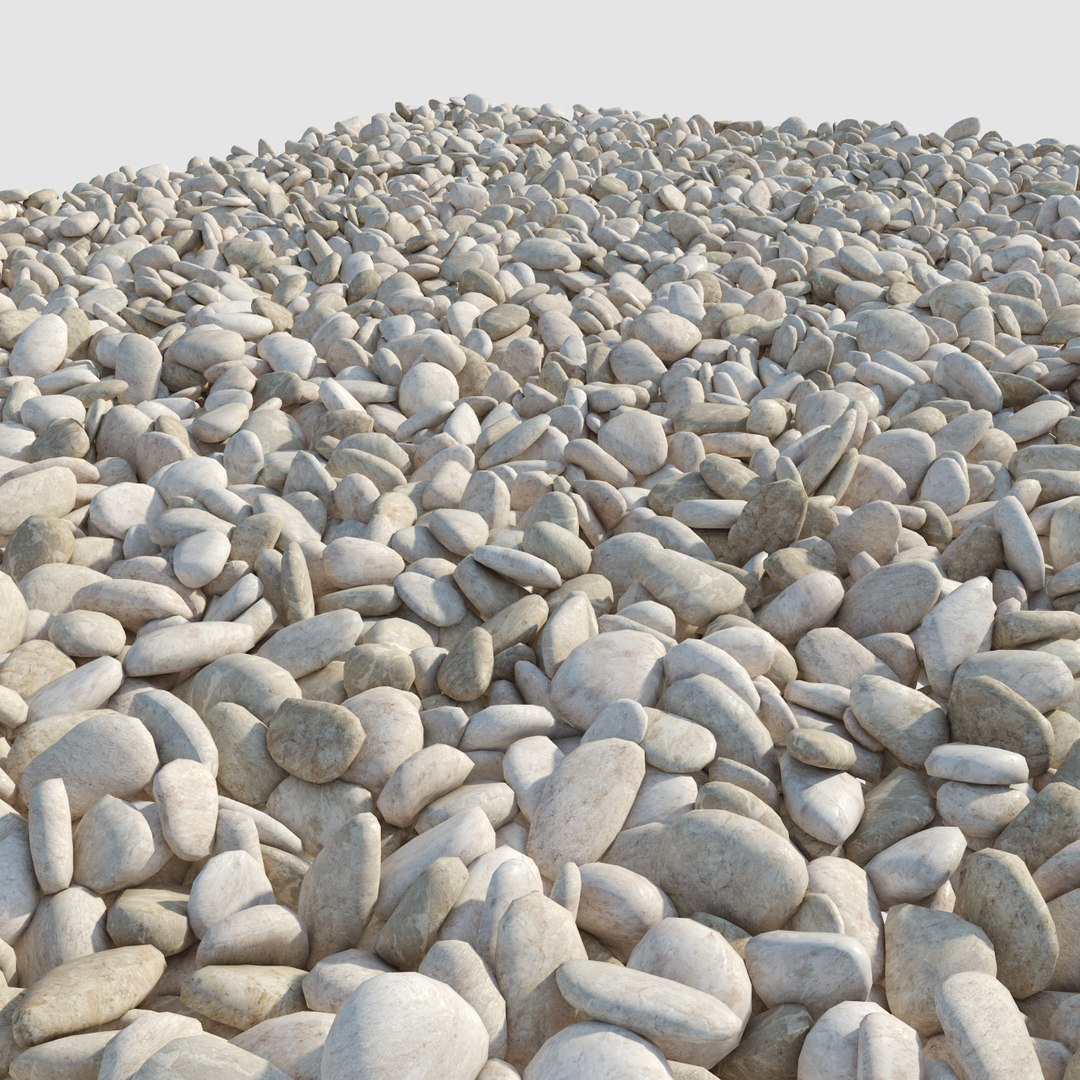 3d model of light pebbles