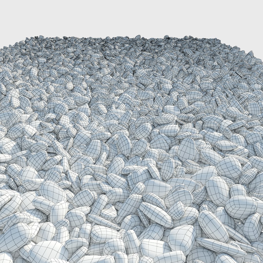 3d Model Of Light Pebbles