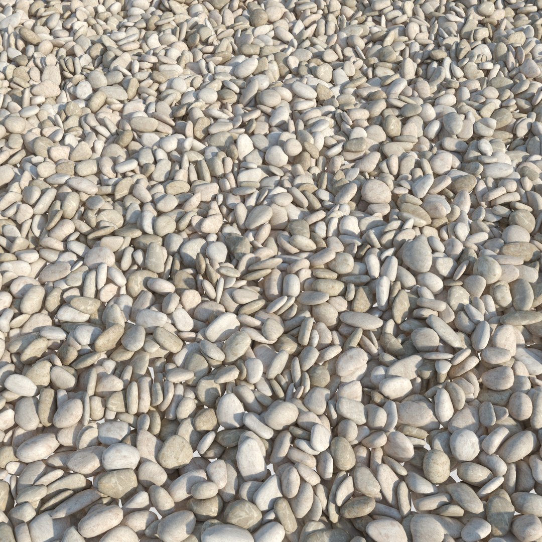 3d Model Of Light Pebbles