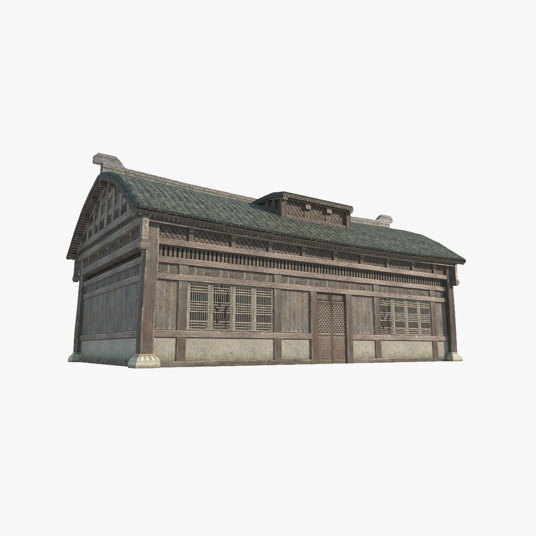 3D model Asian ancient architecture big shop - TurboSquid 2093325