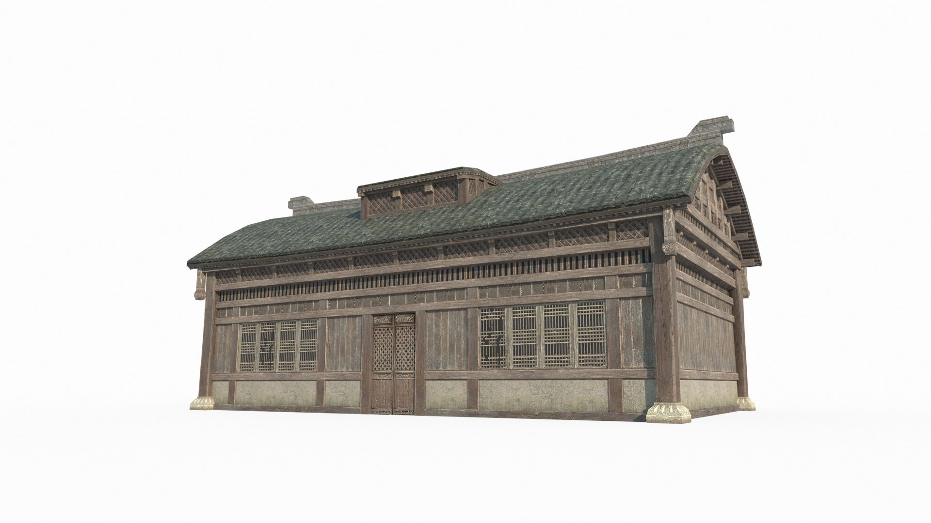 3D Model Asian Ancient Architecture Big Shop - TurboSquid 2093325