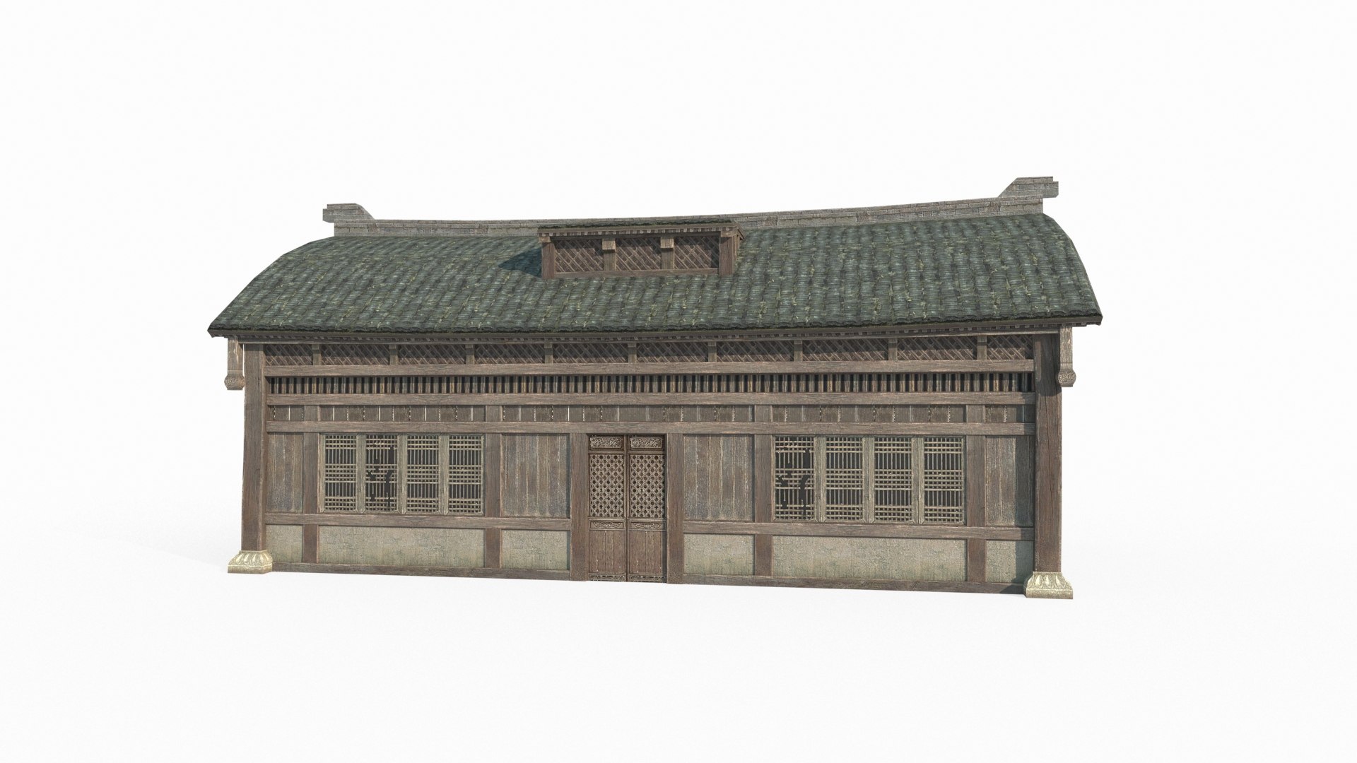 3D Model Asian Ancient Architecture Big Shop - TurboSquid 2093325