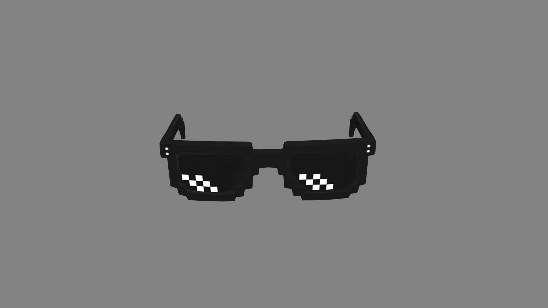 3D model cartoon black sunglasses - pixel glasses Low-poly 3D model ...