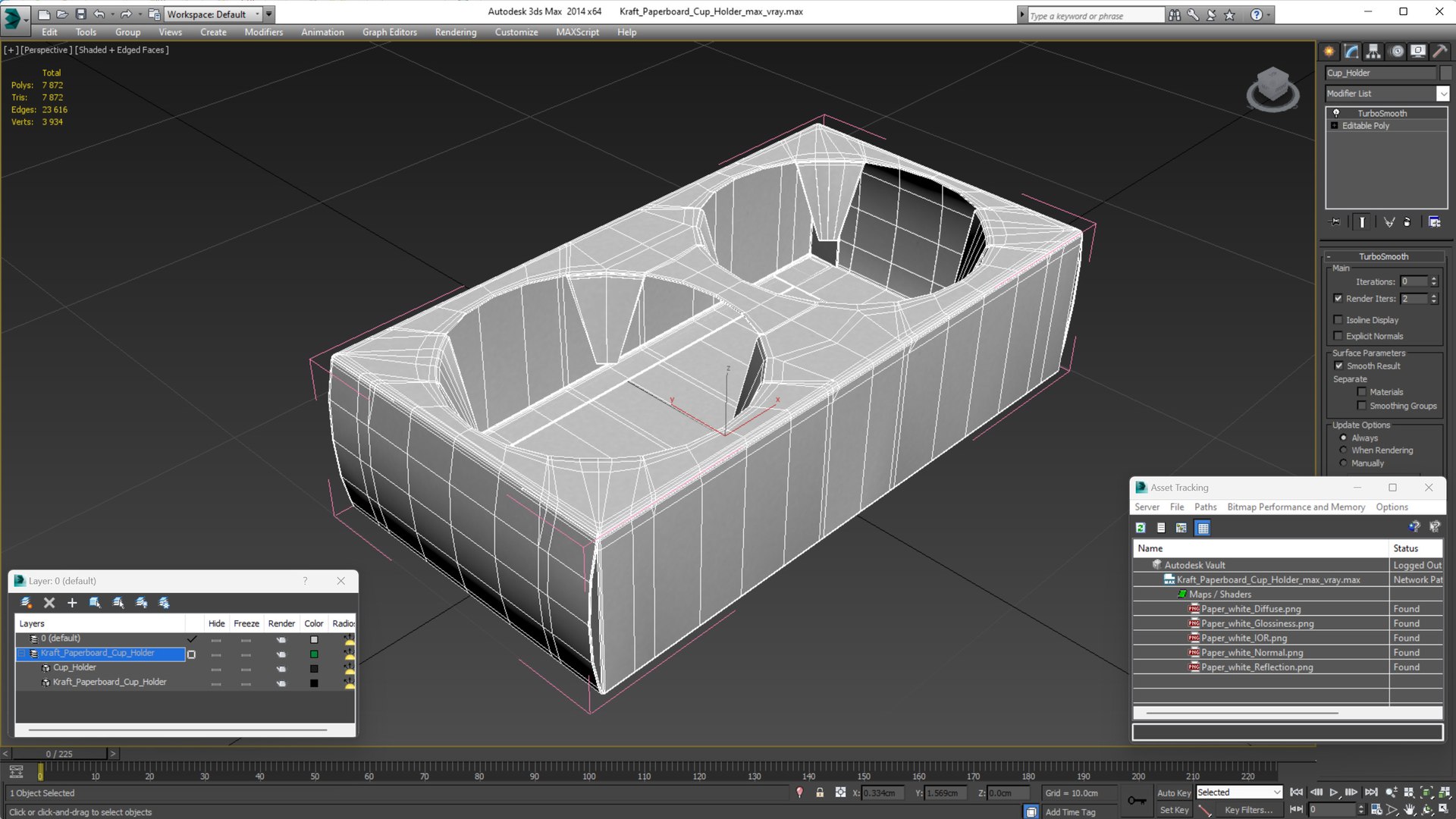 Kraft Paperboard Cup Holder 3D - TurboSquid 2035546
