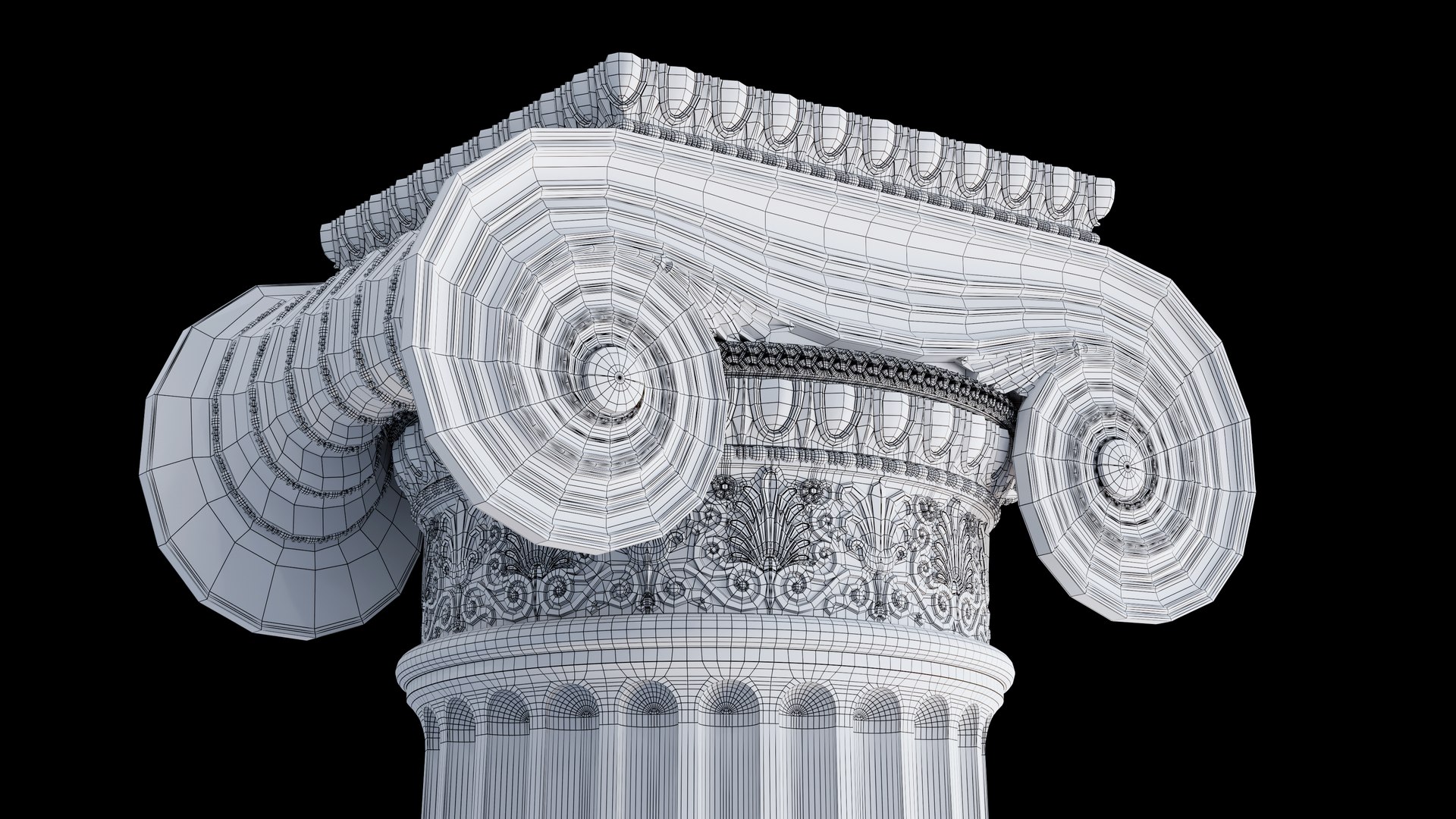 3D Round ionic column - TurboSquid 1855899